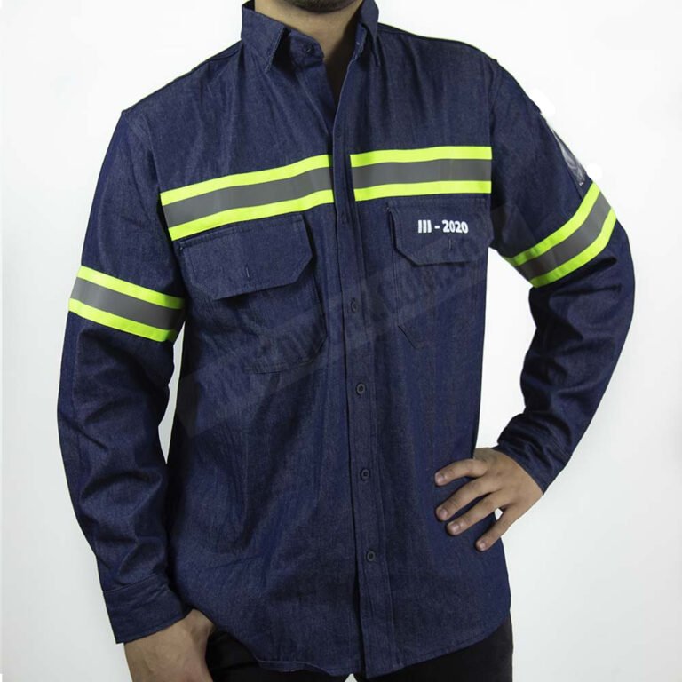 Camisa Jean Caballero manga larga Cintas Reflectiva verde – Dwork ...